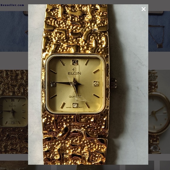 Elgin | Jewelry | Elgin Gold Nugget Diamond Accents Womens Watch | Poshmark